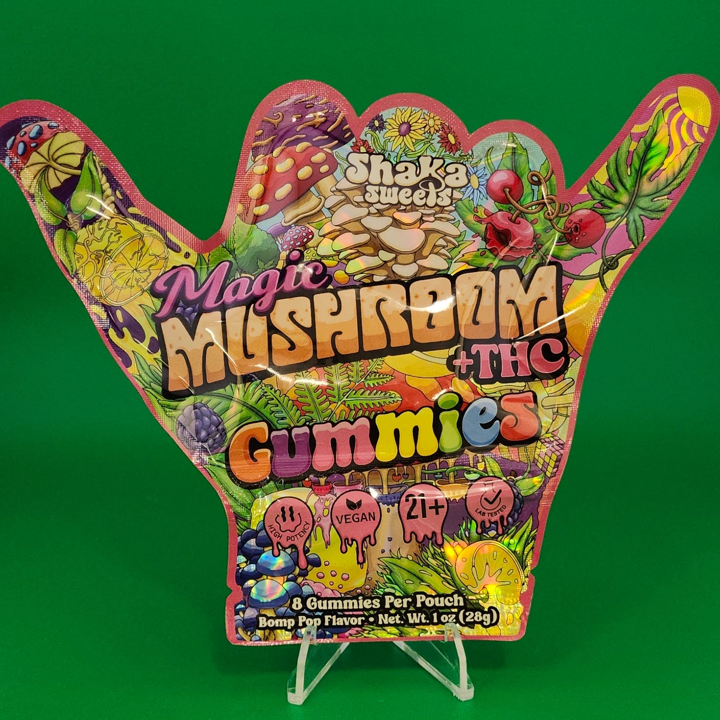 Shaka Sweets | Fun Mushroom + THC Gummies | Bom Pop | Green Canopy